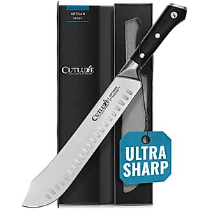 Cutluxe Butcher Knife - 10″ Bullnose Knife – Forged High Carbon German Steel – Full Tang & Razor Sharp – Ergonomic Handle Design – Artisan Series