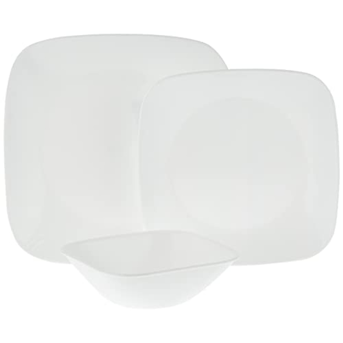 Corelle Square Pure White 18-Piece Dinnerware Set, Service for 6