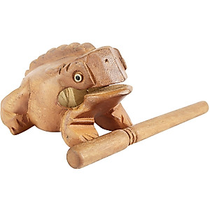 GPCT [Wooden Frog Croak Guiro Toy. 4 Inch Medium Size, Sophisticated Craftsmanship, Croaking [Loud Sound] Frog Percussion Instrument- (Mango Wood)