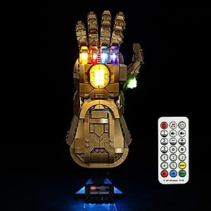 Kyglaring LED Lighting Kit (No Model) Designed for Lego Infinity Gauntlet 76191 Thanos Right Hand Gauntlet Model Building Set - without Lego Set (RC Version)