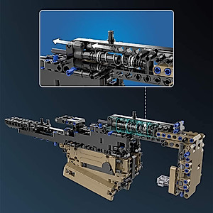 FULHOLPE Gun Building Block, 1406+Pcs Manually Loaded Shooting Blaster Model Kit with Motors, Motorized Military FN Scar 17S Assault Rifle Weapon Building Kit Compatible with Major Brands