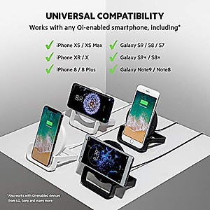 Belkin Boost Up Wireless Charging Stand 10W - Qi Wireless Charger for iPhone 11, 11 Pro, 11 Pro Max, Xs, XS Max, XR/Samsung Galaxy S9, S9+, Note9 / LG, Sony and More (Black) (F7U052dqBLK)