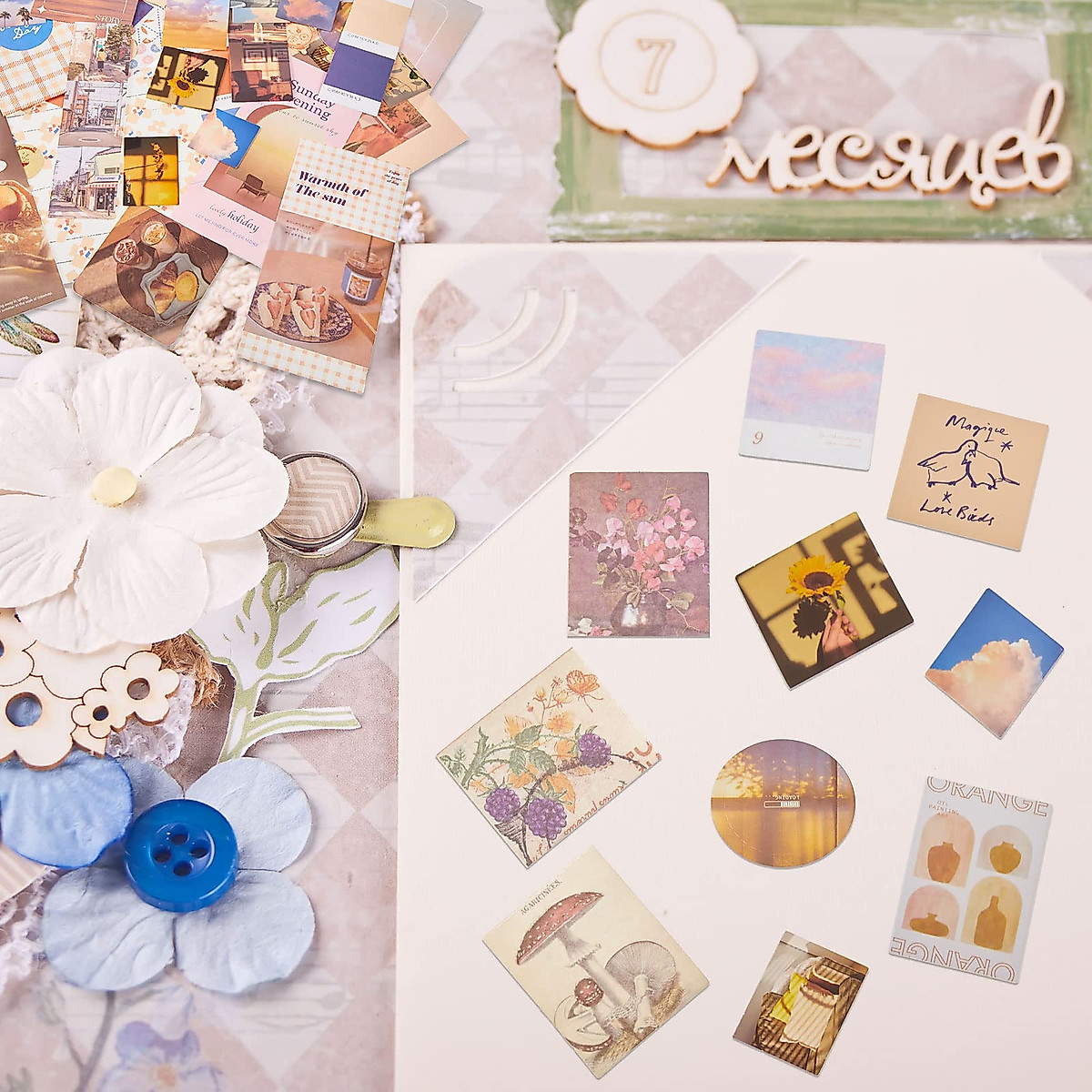 Crtiin 1388 Pcs Scrapbooking Supplies Kit, Christmas Aesthetic Scrapbook Kit Journaling Supplies for A6 Grid Notebook, Stationery, Aesthetic Scrapbook Paper DIY Art Craft Gift for Women