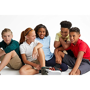 French Toast Big Boys' Long-Sleeve Pique Polo Shirt, Hunter, Medium/8