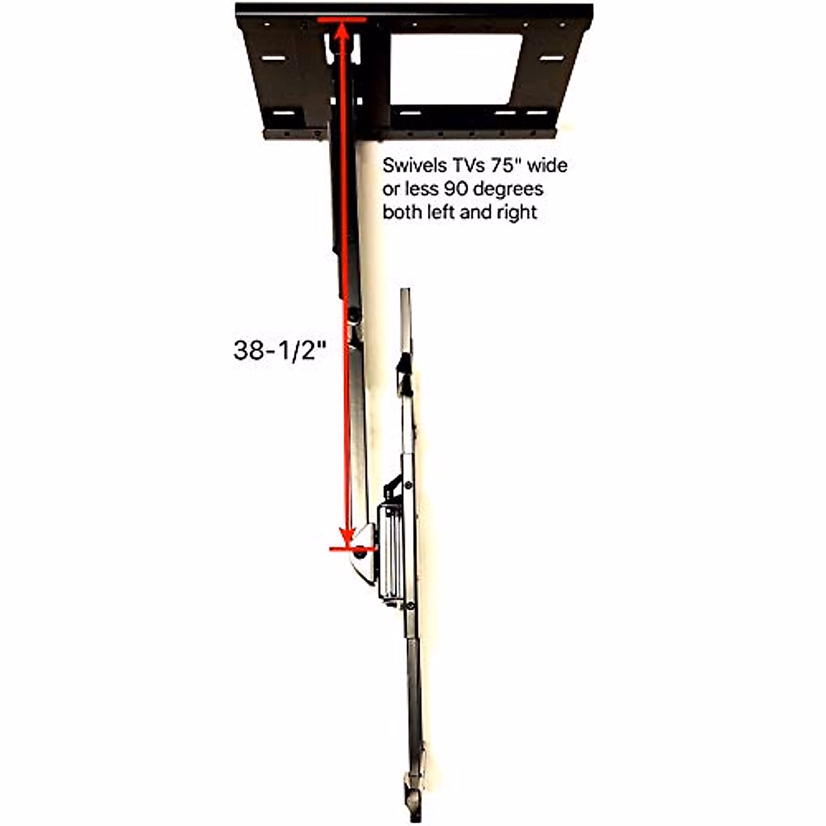 Wall Mount World - TV Wall Mount Bracket with 40 Inch Extension 90 Degree Swivel Left and Right 15 Degrees Adjustable Tilt fits 43 inch QLED OLED LCD TVs with VESA 300x200mm Hole Patterns