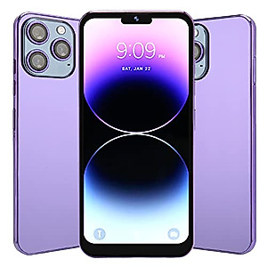 VINGVO Unlocked Smartphone, 2.4G 5G Dual Band WiFi 6.6 Inch HD Screen 7731E Quad Core 3G Dual SIM Mobile Phone for Business (Purple)