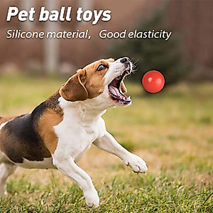Solid & Silicone Indestructible Ball for Dogs - Lifetime Replacement, Medium to Large Breed - Non-Toxic Natural Rubber Chew Toy-2.7”(Red