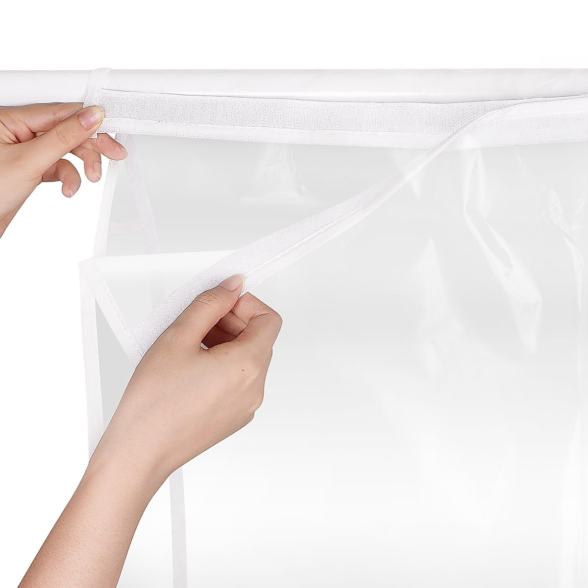 Zilink Dress Bags for Hanging Clothes 60 inch (2 Pack) Clear Garment Rack Cover Hanging Garment Bags for Storage for Coats Long Dress Gown Storage