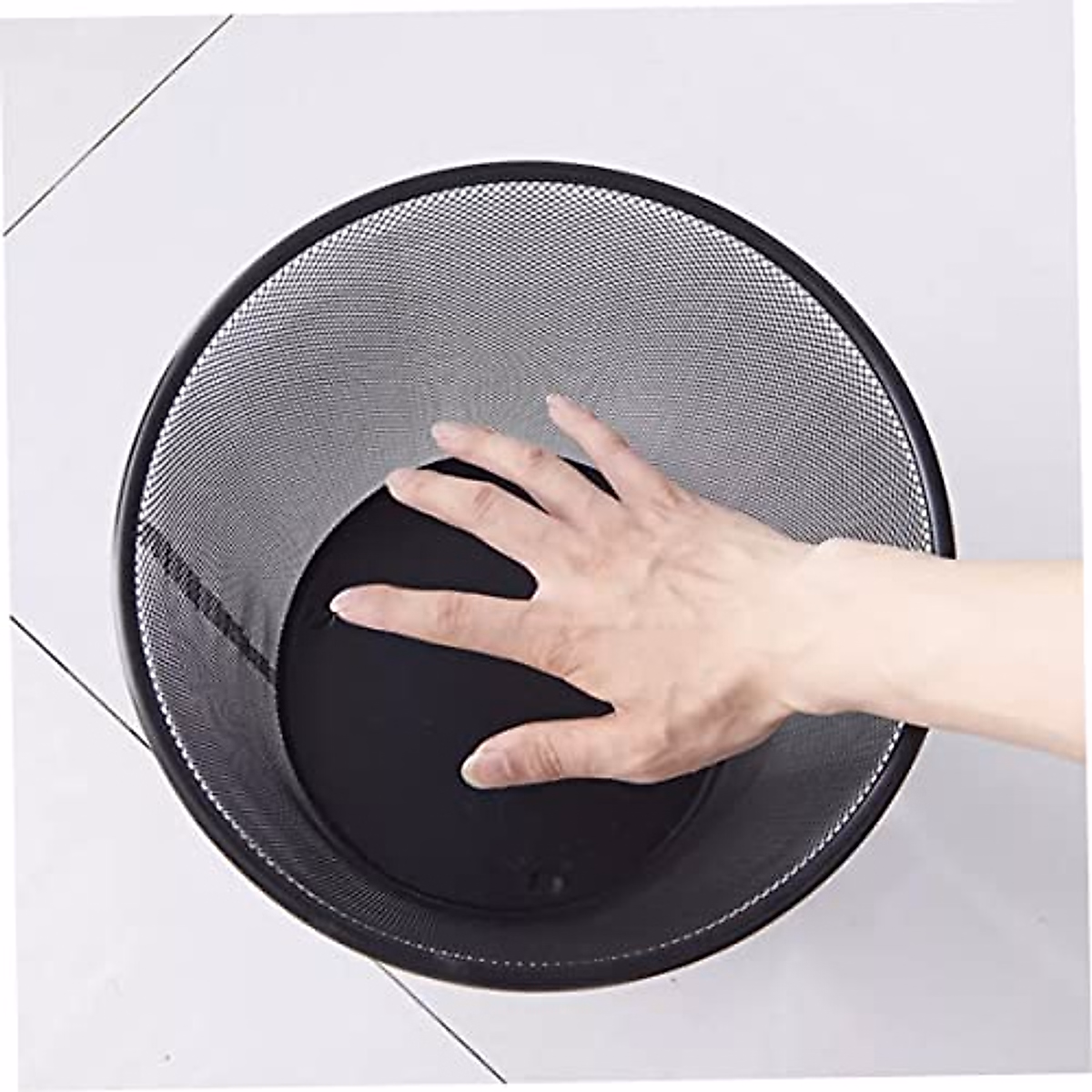 KUYYFDS Metal Waste Bin Mesh Trash Can Waste Paper Basket for Bedrooms Kitchens Bathrooms Office Paper Bins