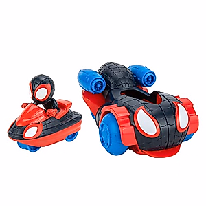 Marvel Spidey and His Amazing Friends Quick Shot Vehicle (Miles Morales: Spider-Man) - Quick Shot 2-in-1 Vehicle