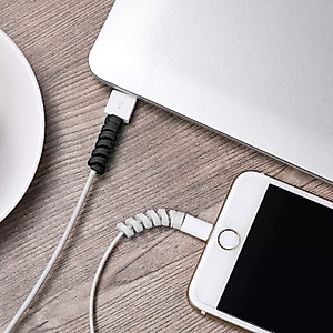 Jetec 12 Pieces Charger Cable Protector Cable Saver, Highly Flexible Spiral Silicone USB Wire Protector, Cord Protector Saver, Mouse Protector, Suitable for All Cell Phones Computers