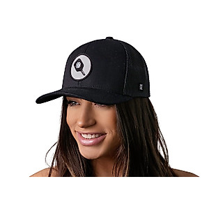 HAKA Pickleball Hat – Pickleball Paddle Trucker Hat for Men & Women, Adjustable Baseball Cap, Mesh Snapback, Outdoor Golf Hat - Black