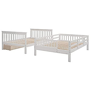 HYC Stairway Bunk Bed with 3 Drawers White