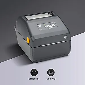 Zebra ZD421 Direct Thermal Desktop Printer 300 dpi Print Width 4-inch USB Ethernet ZD4A043-D01E00EZ (Renewed)