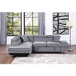 Lexicon Estelle Sectional Sofa Bed, Gray