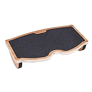 StrongTek Foot Rest Under Desk, Desk Footrest, Rocking Foot Nursing Stool, Rocker Balance Board, Natural Wood, Non-Slip, Ergonomic Pressure Relief for Posture Support, Home, Office Use (18Wx11L)