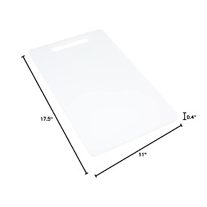 Chef Craft Basic Solid Plastic Cutting Board, 17.5 x 11 inch, White