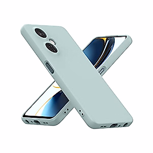 Foluu Silicone Case for OnePlus Nord N30 5G, Liquid Gel Rubber Case with Soft Microfiber Lining Cushion Slim Hard Shell Shockproof Protective Cover for OnePlus Nord N30 5G 2023 (Light Cyan)