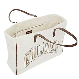 Golden Goose California Bag E-W Golden Eco Fur Body With Patches Leather Handle Womens Bag