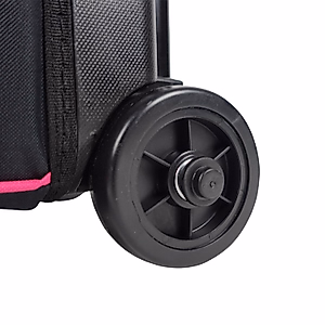 ELITE Basic Double Roller Bowling Ball Bag With Rolling Wheels | Stylish Graffiti-Style Design | Durable Bowling Bags With Ample Storage | Double Bowling Ball Bag (Pink)