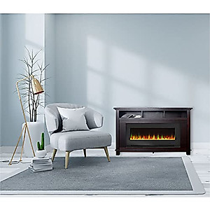Hanover Winchester Mahogany Electric Fireplace TV Stand Mantel with Crystal Rock Display, Realistic LED Multi-Color Flames, Fireplace Heater Entertainment Center with A/V Shelves and Remote Control