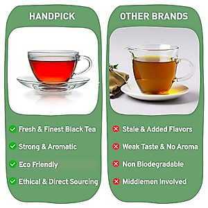 HANDPICK, Organic Earl Grey Black Tea Bags (100 Count) Pure, USDA Organic- Earl Grey Tea Bags |Pure Ingredients - Bergamot Extracts | Citrus Flavor, Brew Hot/Iced Tea with or without milk