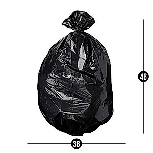 AmazonCommercial 40-45 Gallon Trash Bags 38" x 46" - 1.5 MIL Black Commercial Garbage Bags, Compatible with Rubbermaid Brute - 100 Count