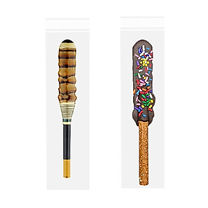 KoberrLi 3 x 8-inch Clear Resealable Cello Cellophane Bags, 100Pcs Long Clear Cookie Bags Self Adhesive for Candy Cookies Cards Dipping Bags