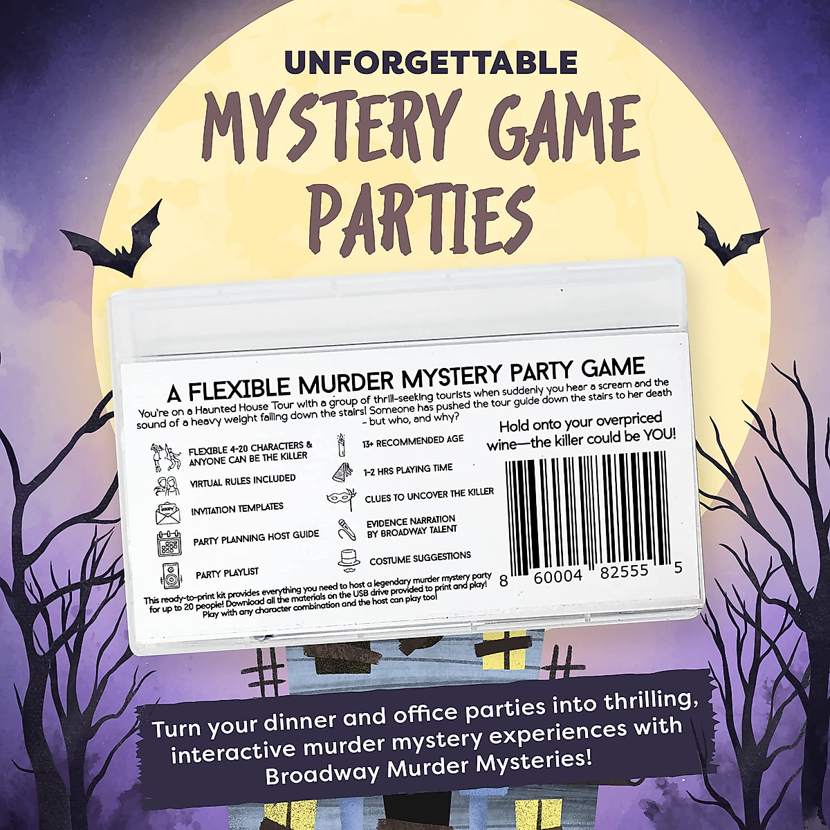 Horror on The Haunted House Tour | Halloween Murder Mystery Party Game | Flexible 4-20+ Players | New Print-Friendly & Virtual Printable File Formats
