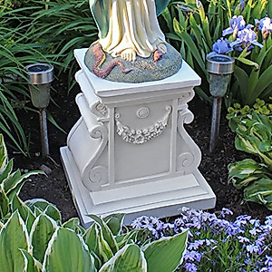 Design Toscano NG314105 Classic Statuary Garden Plinth Base Riser, Medium, antique stone