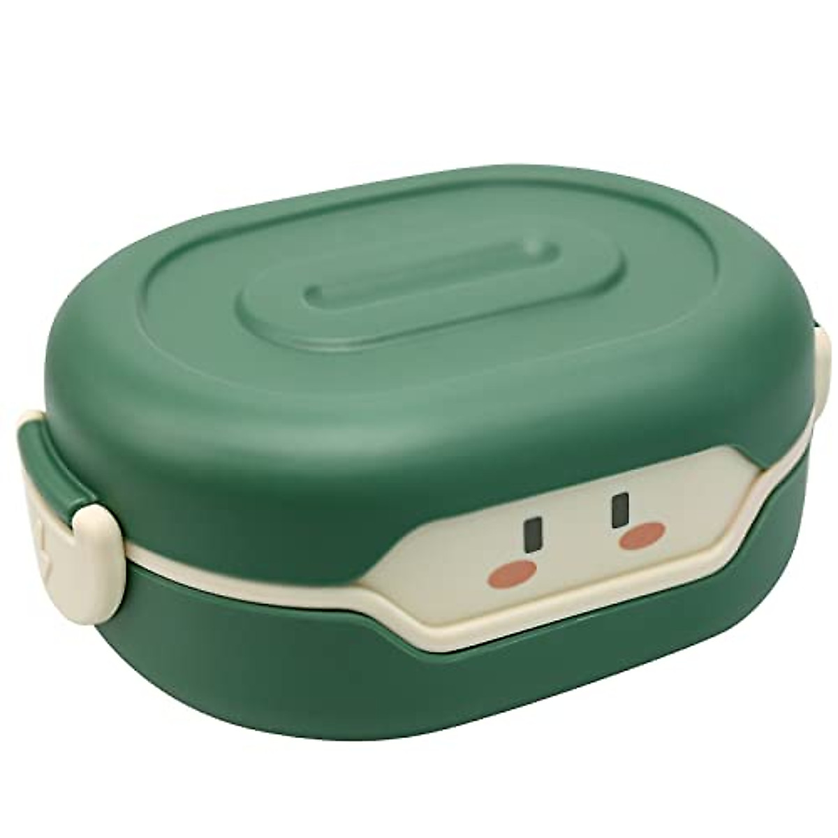 BoofWate Bento Lunch Box, Green, Leakproof, Portable, Microwave Safe, 3-13 Years