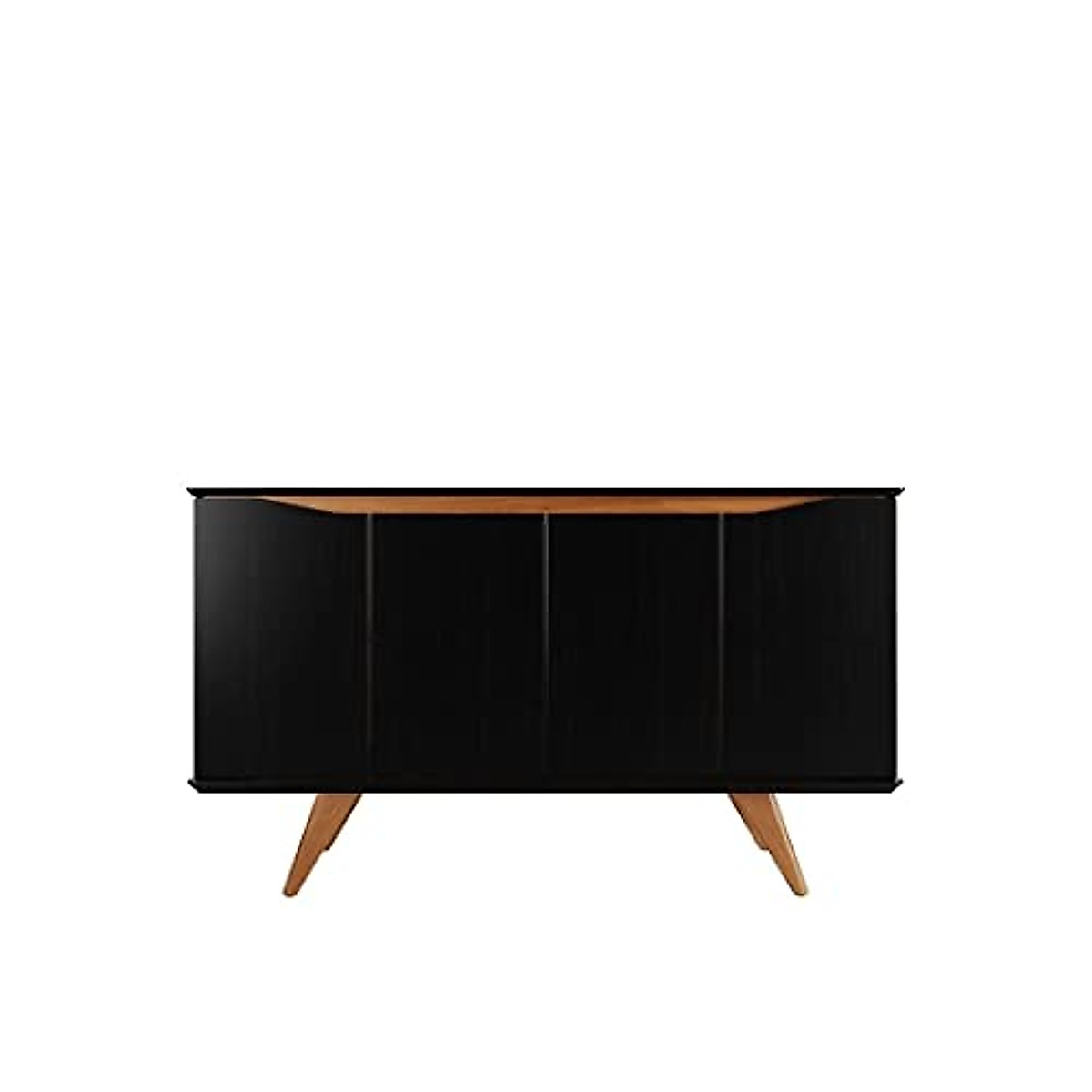 Manhattan Comfort Tudor Sideboard, Black and Maple Cream