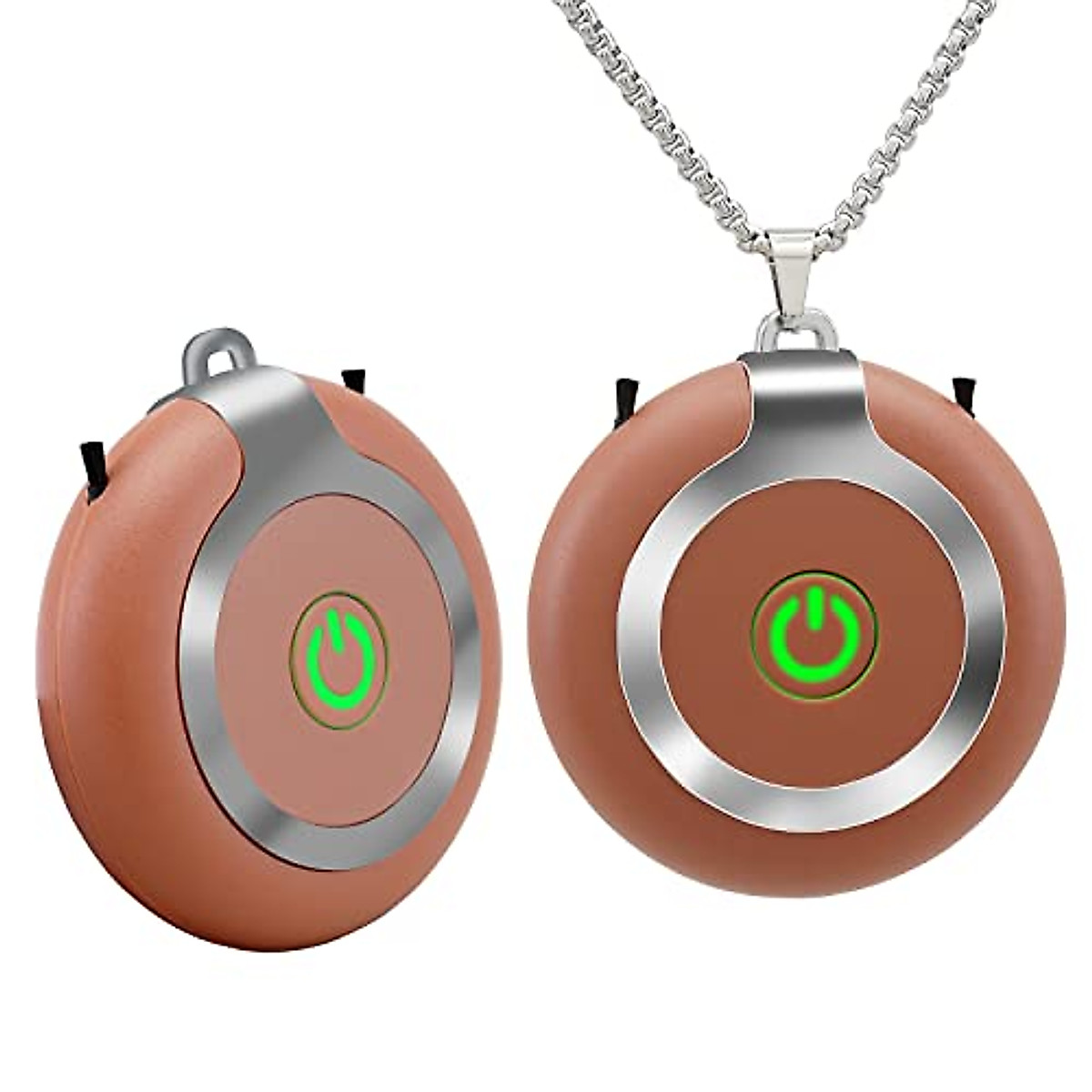 OVICISK Necklace Air Purifier, Personal Air Purifier, USB Rechargeable Travel Size Air Purifier, Portable Wearable Air Purifier for Home, Kids, Adults, Office, Smell-Brown