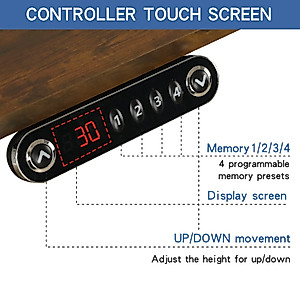 bilbil L-Shaped Electric Height Adjustable Standing Desk 59 Inches, Stand Up Rising Table for Home Office with Splice Board, Black Frame and Rustic Brown Top