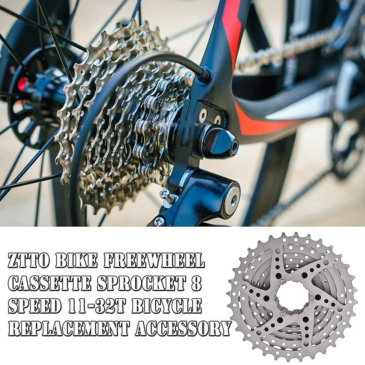 Bike Freewheel Set Steel 8 Speed 11 32T Cassette Replacement Accessory for Mountain Bikes