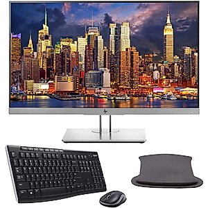 HP EliteDisplay E243 24 Inch 1920 x 1080 (1FH47A8) Full HD IPS LED-Backlit LCD Monitor Bundle with HDMI, VGA, DisplayPort, Gel Mouse Pad, and MK270 Wireless Keyboard and Mouse Combo