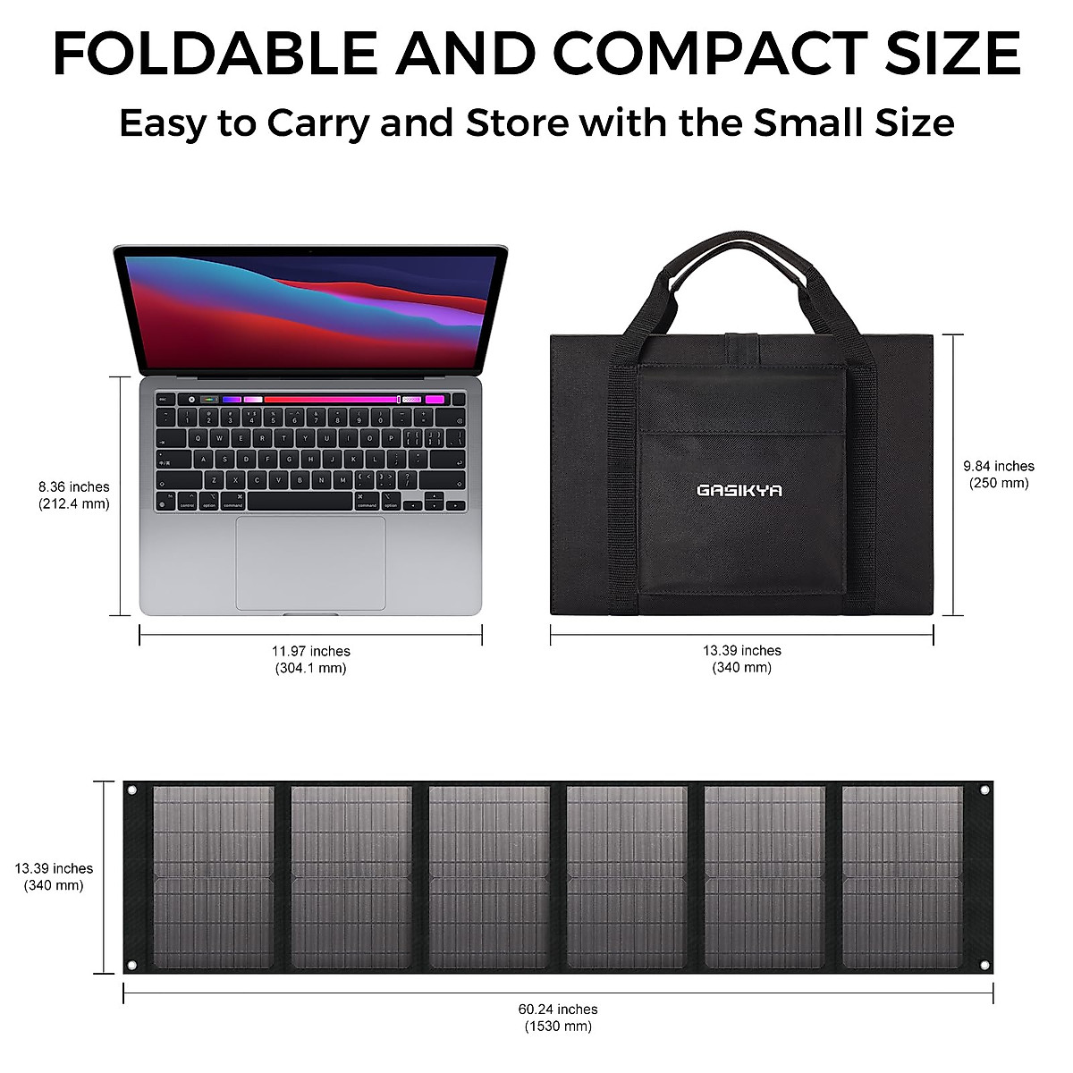 Portable Solar Panel –60W Foldable Solar Panel for Camping with 5V USB and 18V DC Output - Perfect for Camping Charging Phones Tablets & Outdoor Devices–Compatible with Solar Generators Power Stations