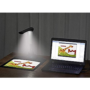 Document Camera for Teachers, Portable USB Visualiser A4 8MP with Auto-Focus and LED Supplemental Light. Excellent for Distance Education Web Classroom Library and Office Conferencing