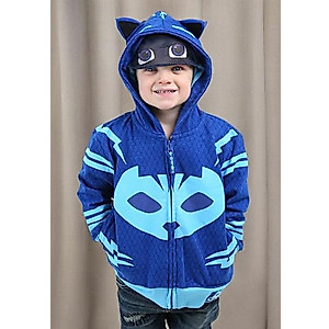 PJMASKS Little Boys' Toddler Catboy Hoodie, Blue, 3T