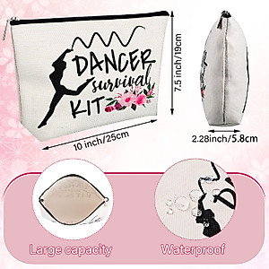 4 Pieces Live Love Dance Makeup Bag Dancer Cosmetic Bags Dancer Survival Kit Dancer Gifts Toiletry Zipper Pouch Portable Travel Case for Women Girl Dance Lover Teacher Dance Team