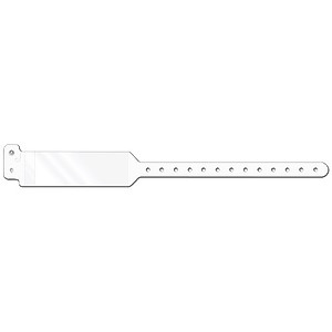 PDC Healthcare WBSHDA-9 Poly Confident Laminating Shield Style Adult-Sized Wristband, Permanent Snap Closure, Latex And Phthalate-Free, White (Box of 500)