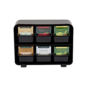 Mind Reader 6 Drawer Tea Bag Holder and Organizer, Black