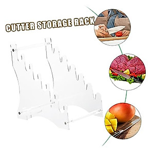 Levemolo 1 Set Fruit Cutter Holder Desktop Display Rack Cooking Utensil Rack Kitchen Accessory Large Cutter Rack Knives Stands Utensil Organizer Single Holder Acrylic Transparent