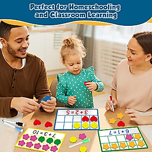 Torlam Magnetic Ten Frame Set, Math Games for Kids Math Manipulatives Elementary Kindergarten Preschool Classroom Must Haves, Math Counters Toddler Learning Toys Game for Homeschool Special Education