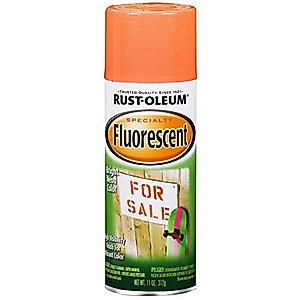 Rust-Oleum 1954830 Specialty Fluorescent Spray Paint, 11 Ounce, Orange, 11 Fl Oz