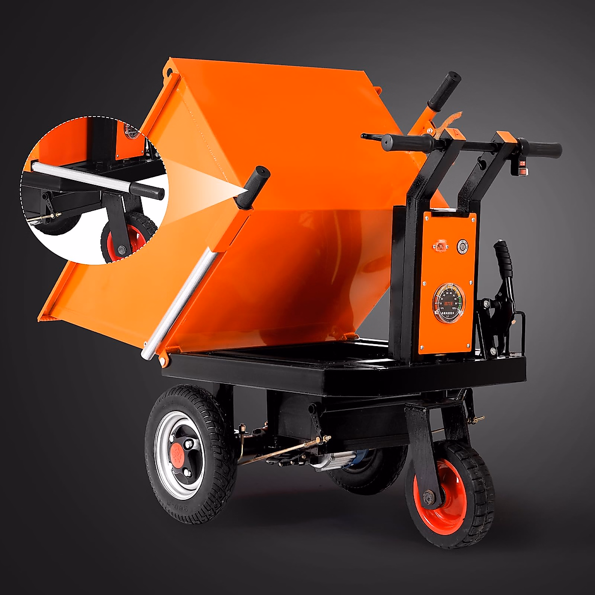 EMUQUD Wheelbarrow Utility Cart, Electric Powered Cart 48V28Ah 1000W Capacity 2200lbs (One Ton), Material Hauler, Utility Cart, Electric Wagon, Electric Deer Cart for Farm and Garden,All Purpose