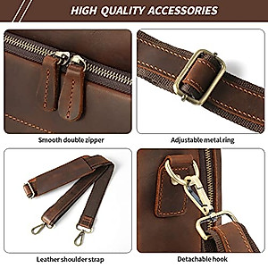 Jack&Chris Leather Briefcase for Men,Retro Business Travel Messenger Bag,Large 15.6 Laptop Work Bag