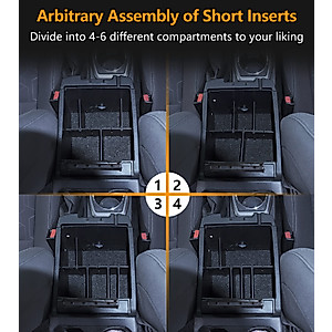 SPEAK1BY1 Dividers for Tacoma Center Console Divider 2016-2023, for 2022 2023 Tacoma Center Console Organizer Bottom Compartment, for 3rd Gen Tacoma Interior Accessories DIY Insert Parts
