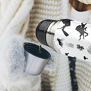 Silhouettes of Sea Fish and Animals Stainless Steel Coffee Thermos, Double Walled Insulated Water Bottle for Outdoor Sports, Office, Car (17 OZ/500ML)