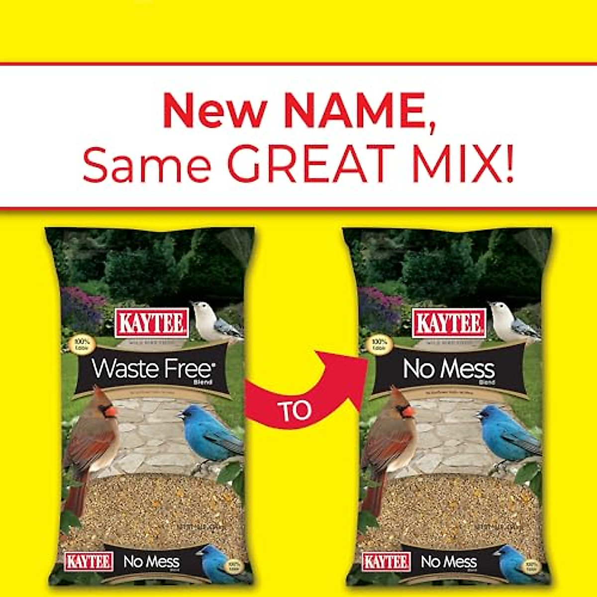 Kaytee Wild Bird (No Mess or Waste Free) Food Seed Blend for Blue Jays, Woodpeckers, Juncos, Cardinals, Grosbeaks, Sparrows, and Finches, 10 Pound, (Packaging May Vary)